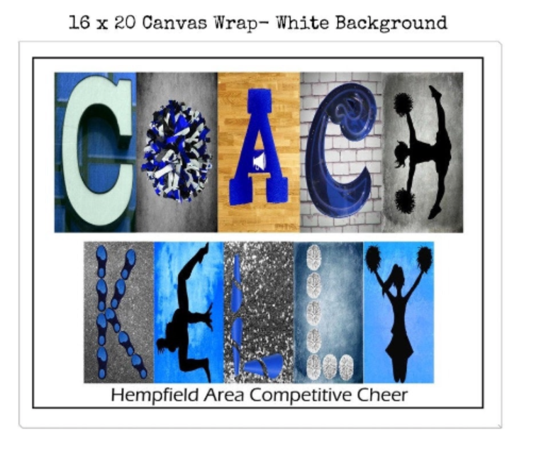 Cheerleader Coach Name Letter Art – Studio E Gifts
